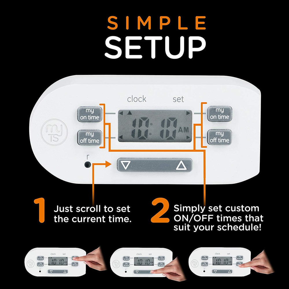 myTouchSmart Indoor Plug-In Simple Set Digital Bar Timer, White – Jasco